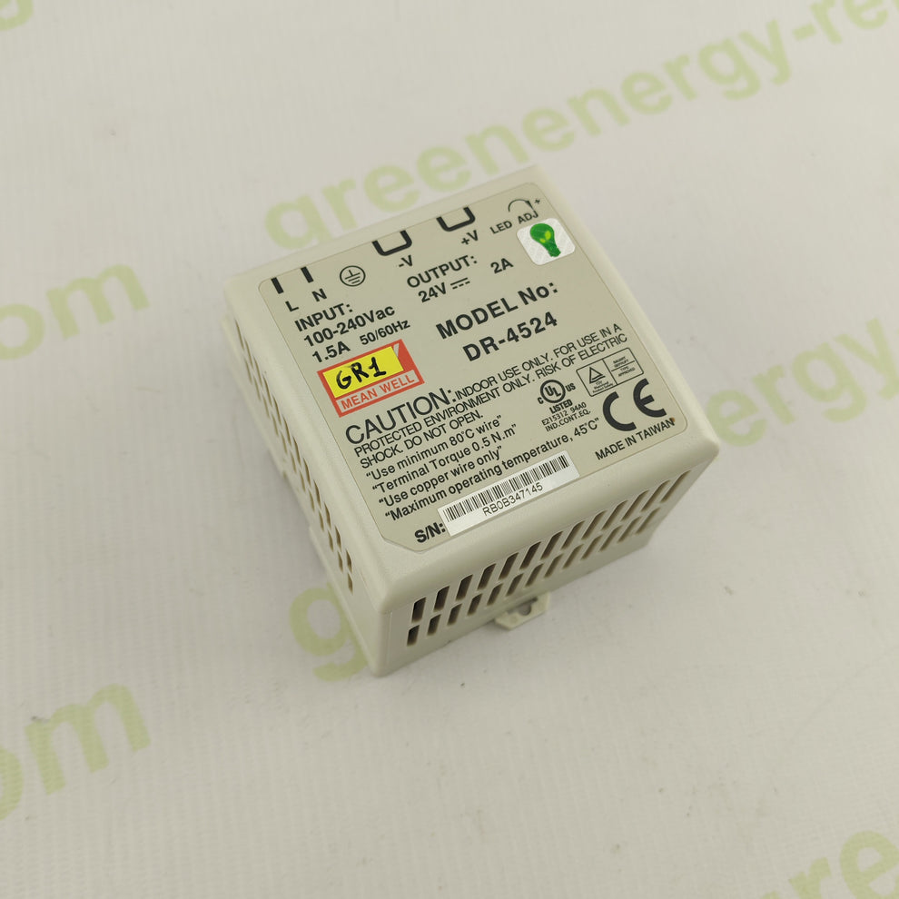 MEAN WELL DR-4524 | 24V 2A | 48W | DIN Rail Power Supply | Original In ...